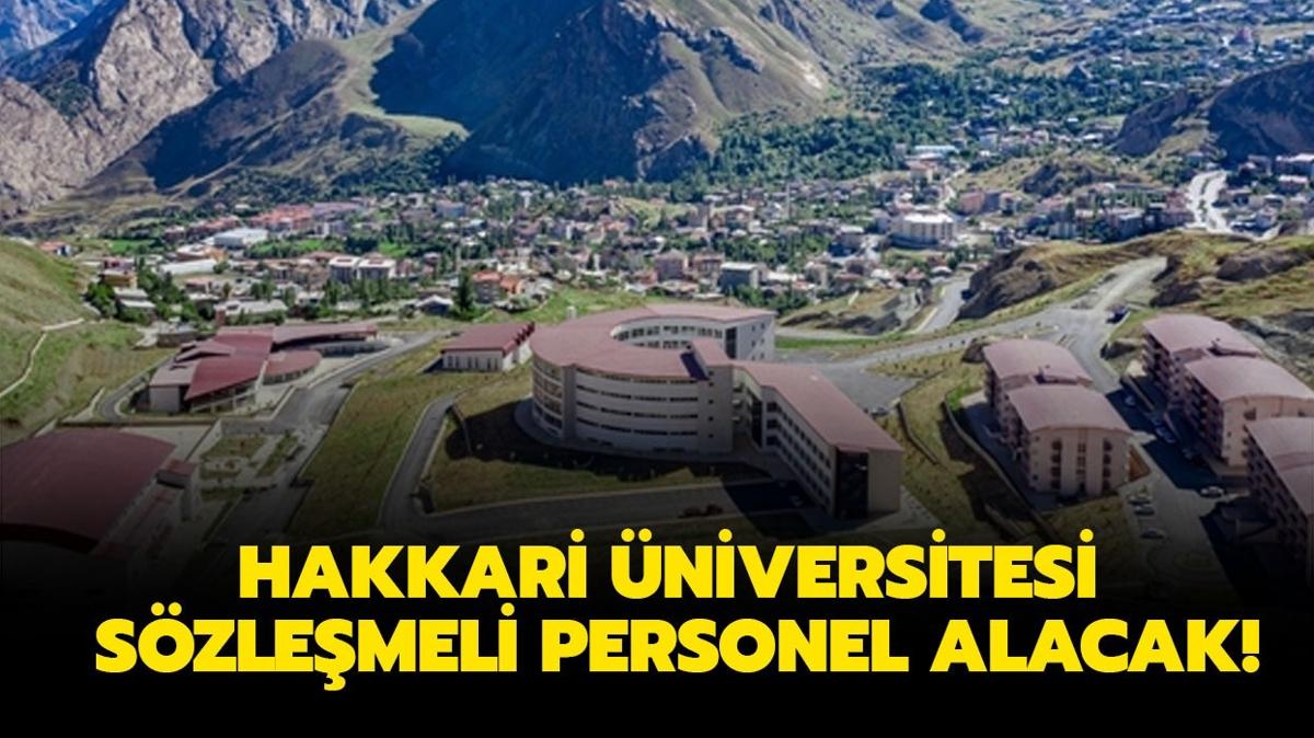 Hakkari Üniversitesi sözleşmeli personel alacak!