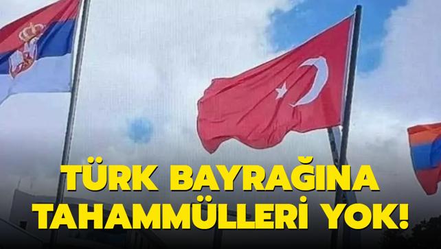 Türk bayrağına tahammülleri yok! Rumlar bisiklet yarışı için asılan ...