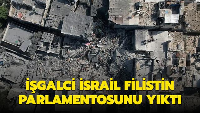 İşgalci İsrail Filistin parlamentosunu yıktı İşgalci İsrail Filistin parlamentosunu yıktı