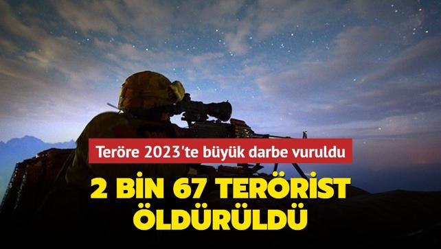 Teröre 2023'te büyük darbe vuruldu... 2 bin 67 terörist öldürüldü