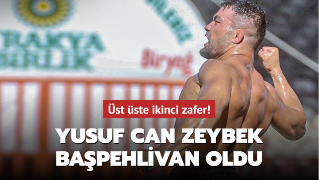 Üst üste ikinci zafer! Yusuf Can Zeybek başpehlivan oldu