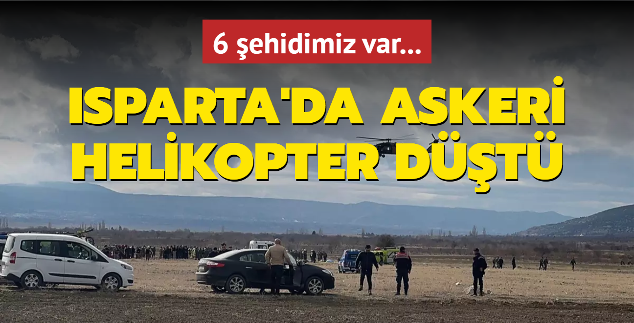 Isparta'da askeri helikopter düştü